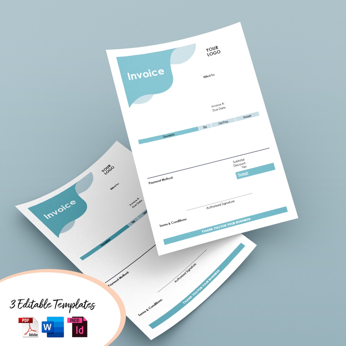 Business Invoice Form Instant Download Editable Billing Form, Invoice ...