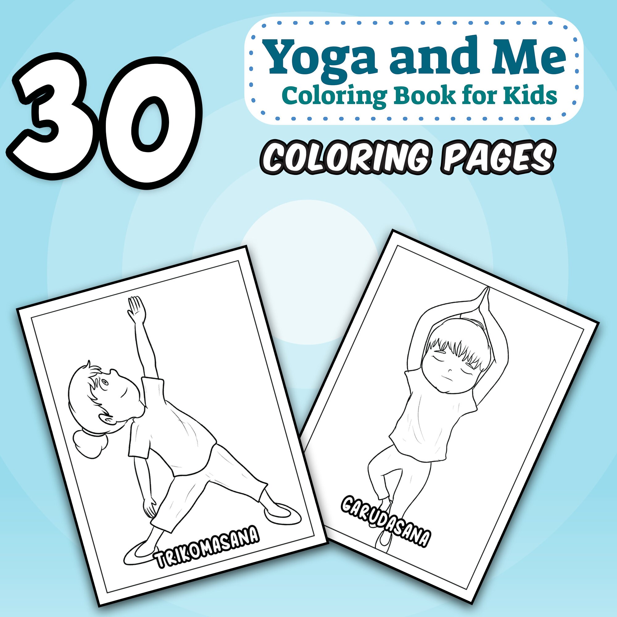 BEST VALUE 30 Yoga and Me Instant Download Coloring Book for - Etsy
