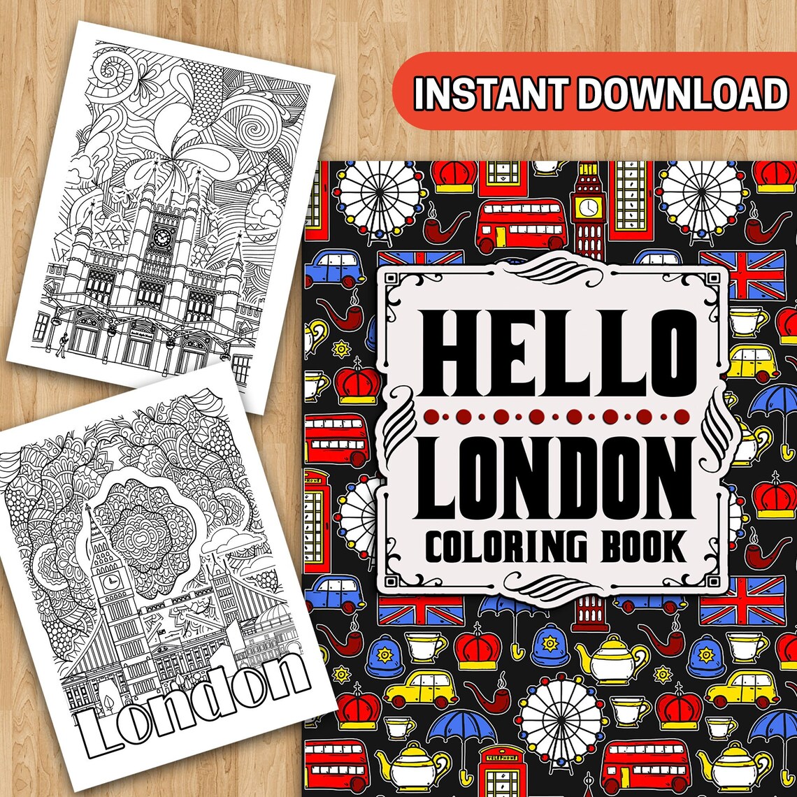 BEST VALUE Hello London Coloring Book Instant Download - Etsy