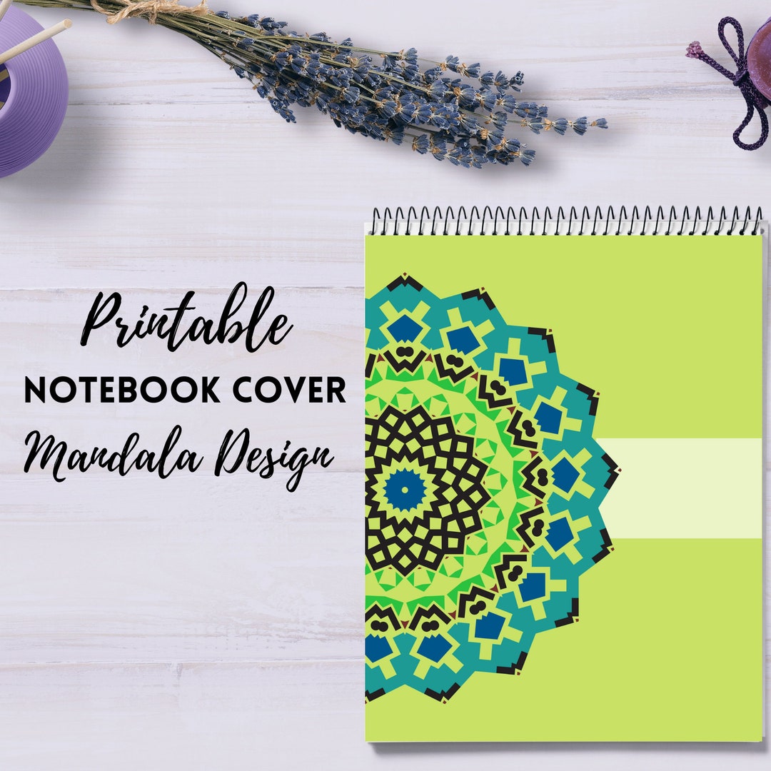 BEST VALUE 1 Printable Green Mandala Notebook Cover W/ Lined Page ...