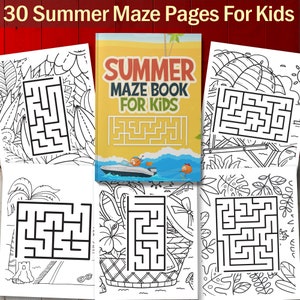 BEST VALUE Summer Maze Book for Kids - Instant Download Fun Problem ...