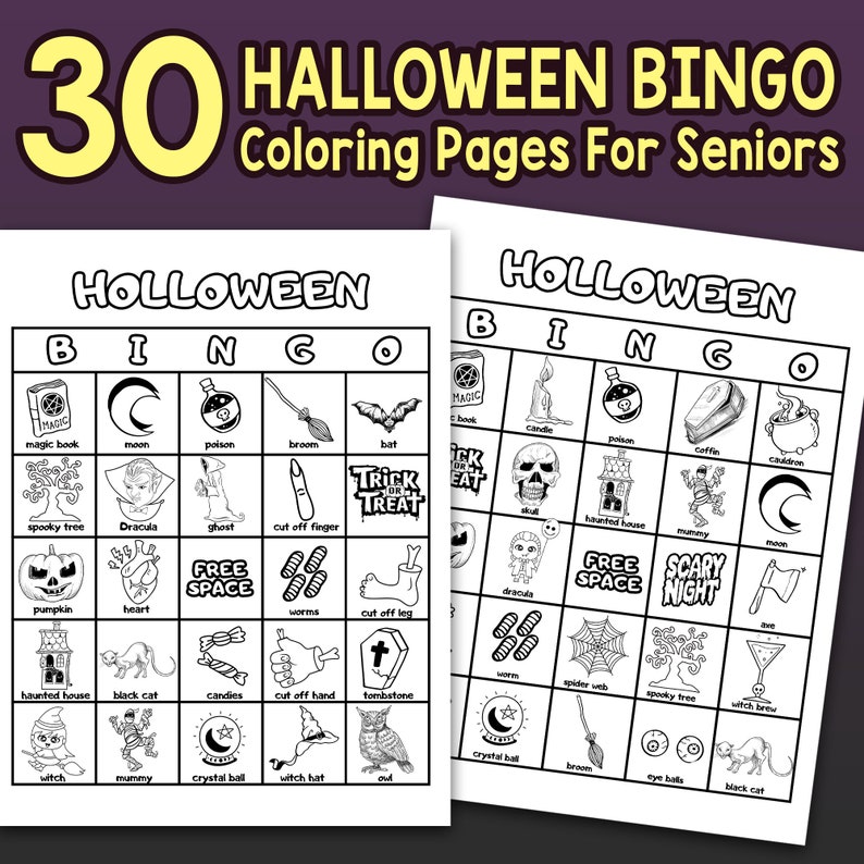 BEST VALUE Halloween Bingo Coloring Book Instant Download - Etsy