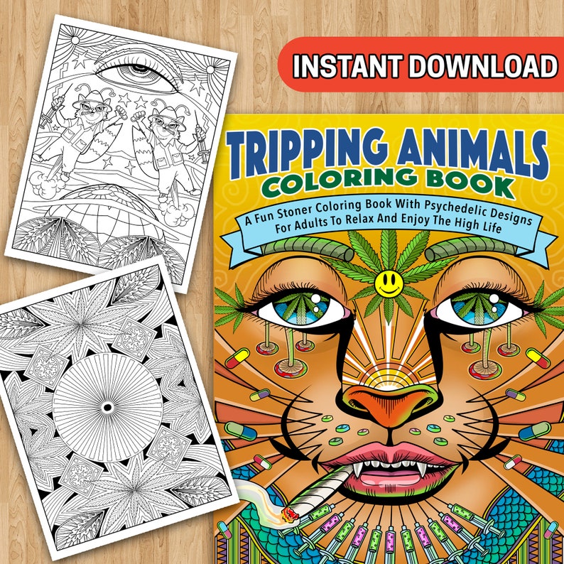 BEST VALUE Tripping Animals Coloring Book Fun Stoner Printable Coloring ...