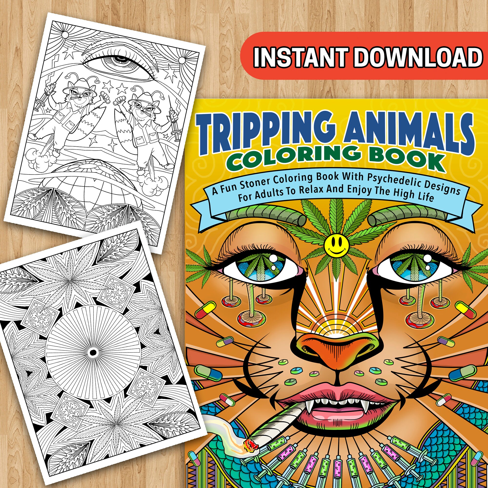 BEST VALUE Tripping Animals Coloring Book Fun Stoner Printable Coloring ...