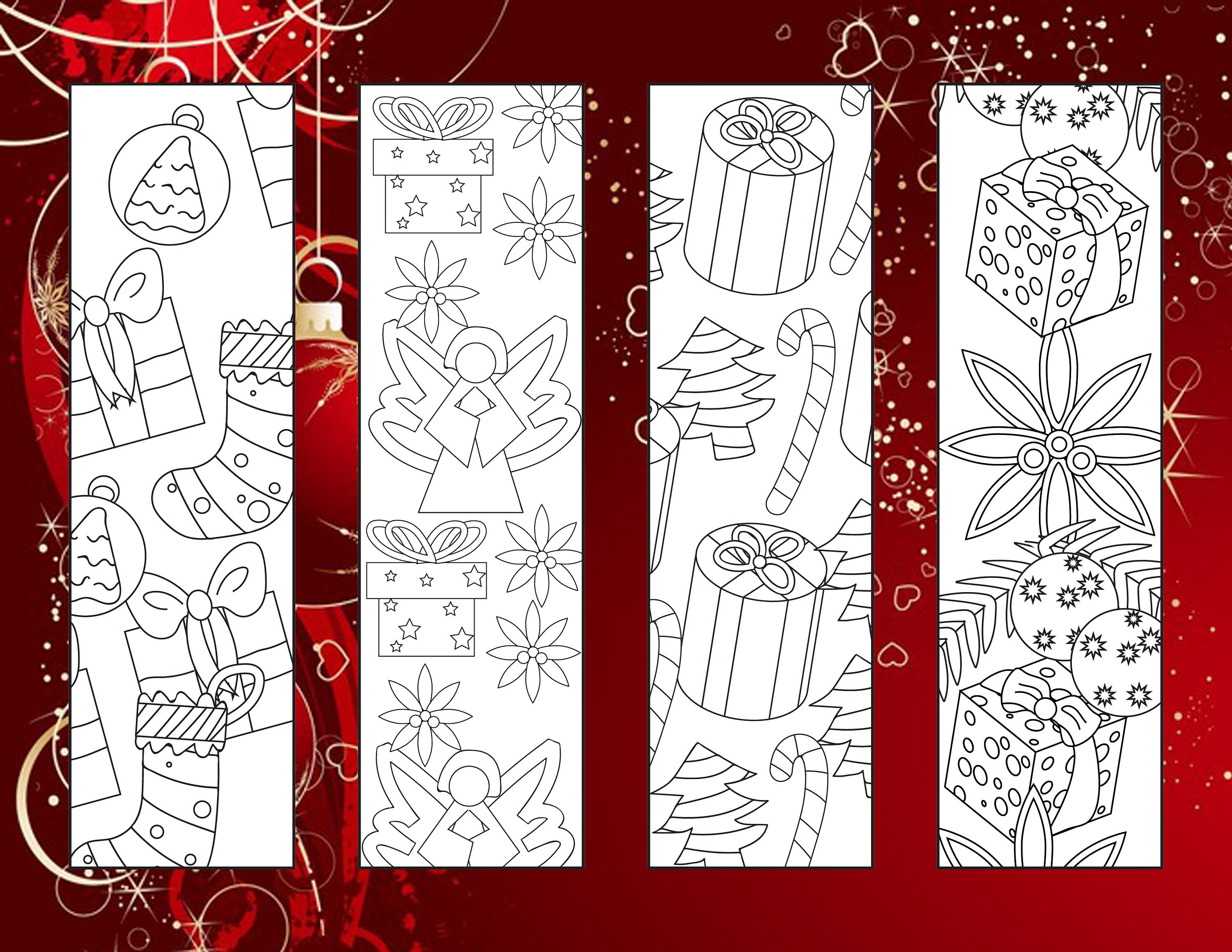 Christmas Coloring Bookmarks -christmas Gifts, Decors and Ornaments ...
