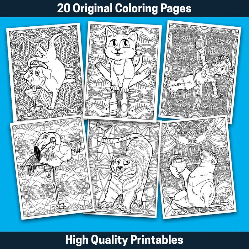 BEST VALUE 20 Drinking Animals Doing Yoga Coloring Pages for Relaxation ...