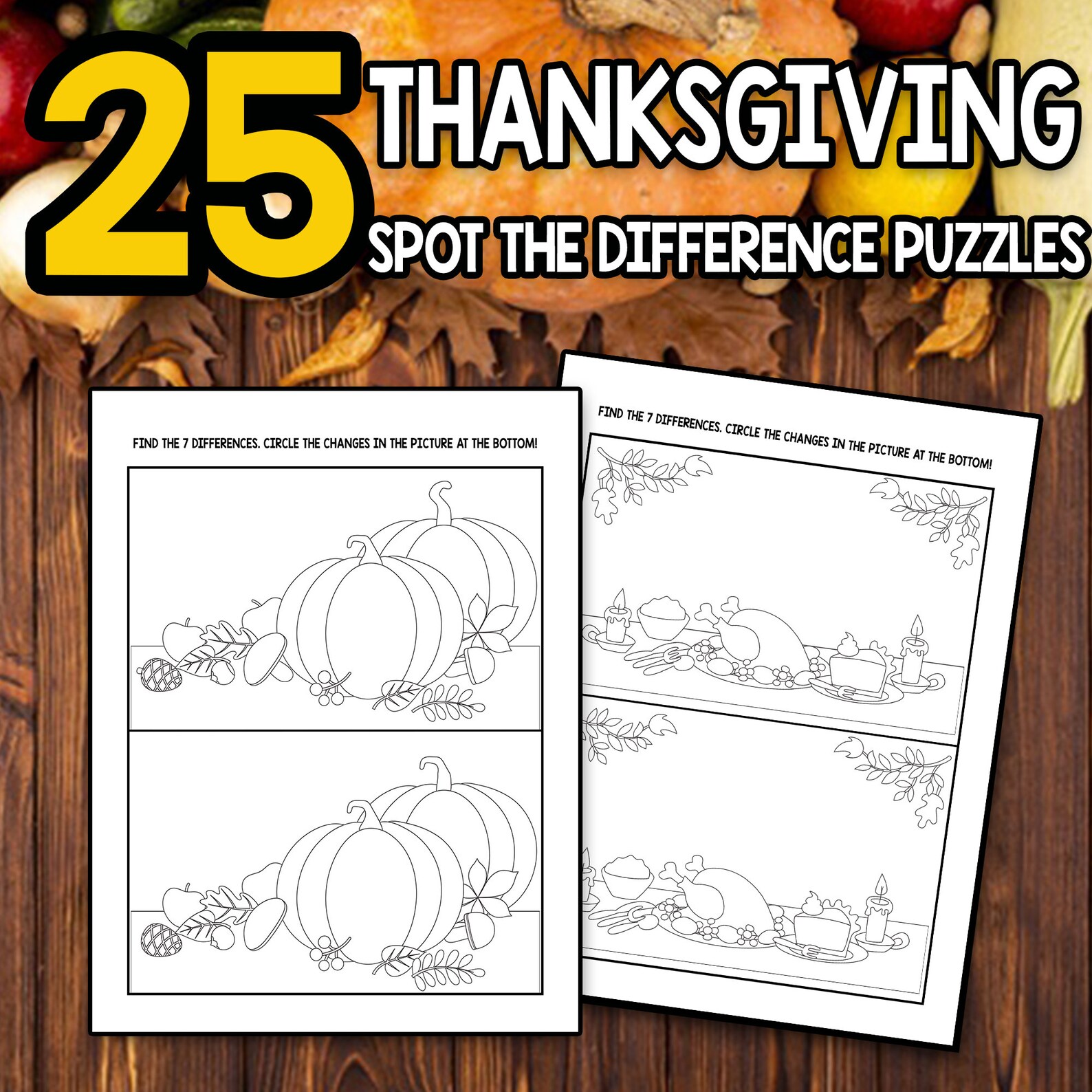 BEST VALUE - 25 Spot the Difference Puzzles - Instant Download ...
