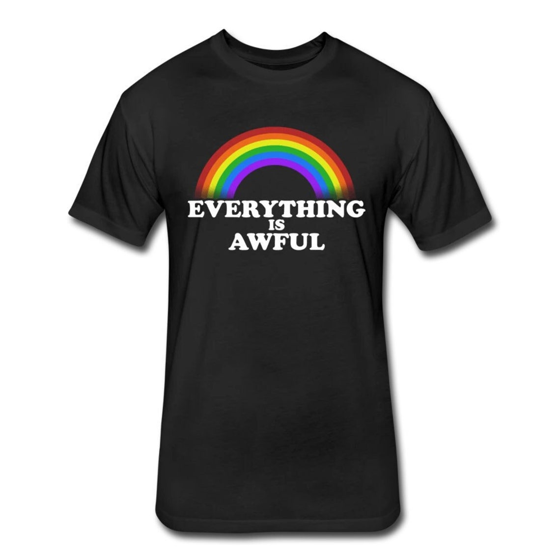 Everything is Awful Shirt Sarcastic Pessimistic Rainbow - Etsy