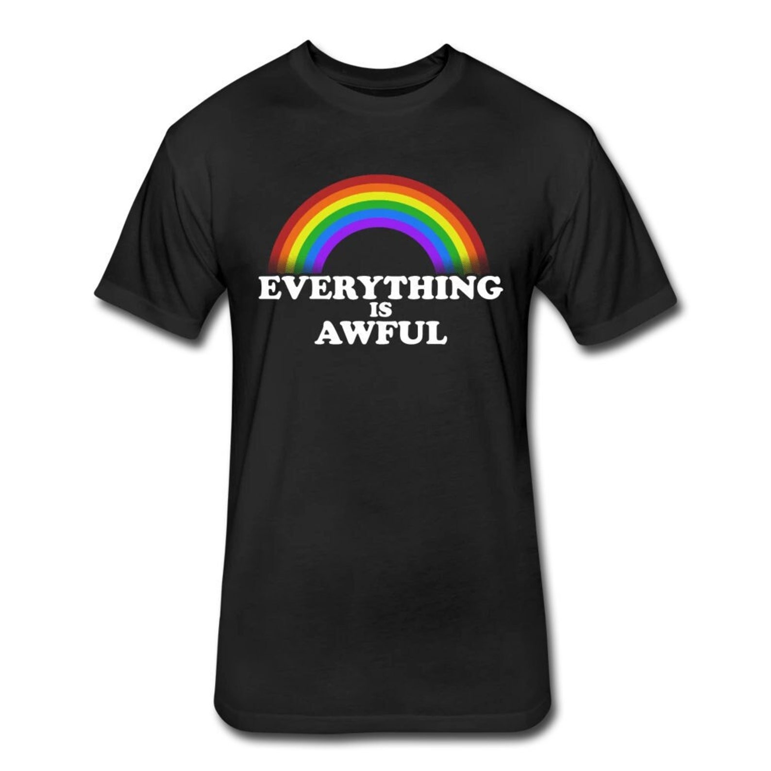 Everything is Awful Shirt Sarcastic Pessimistic Rainbow - Etsy