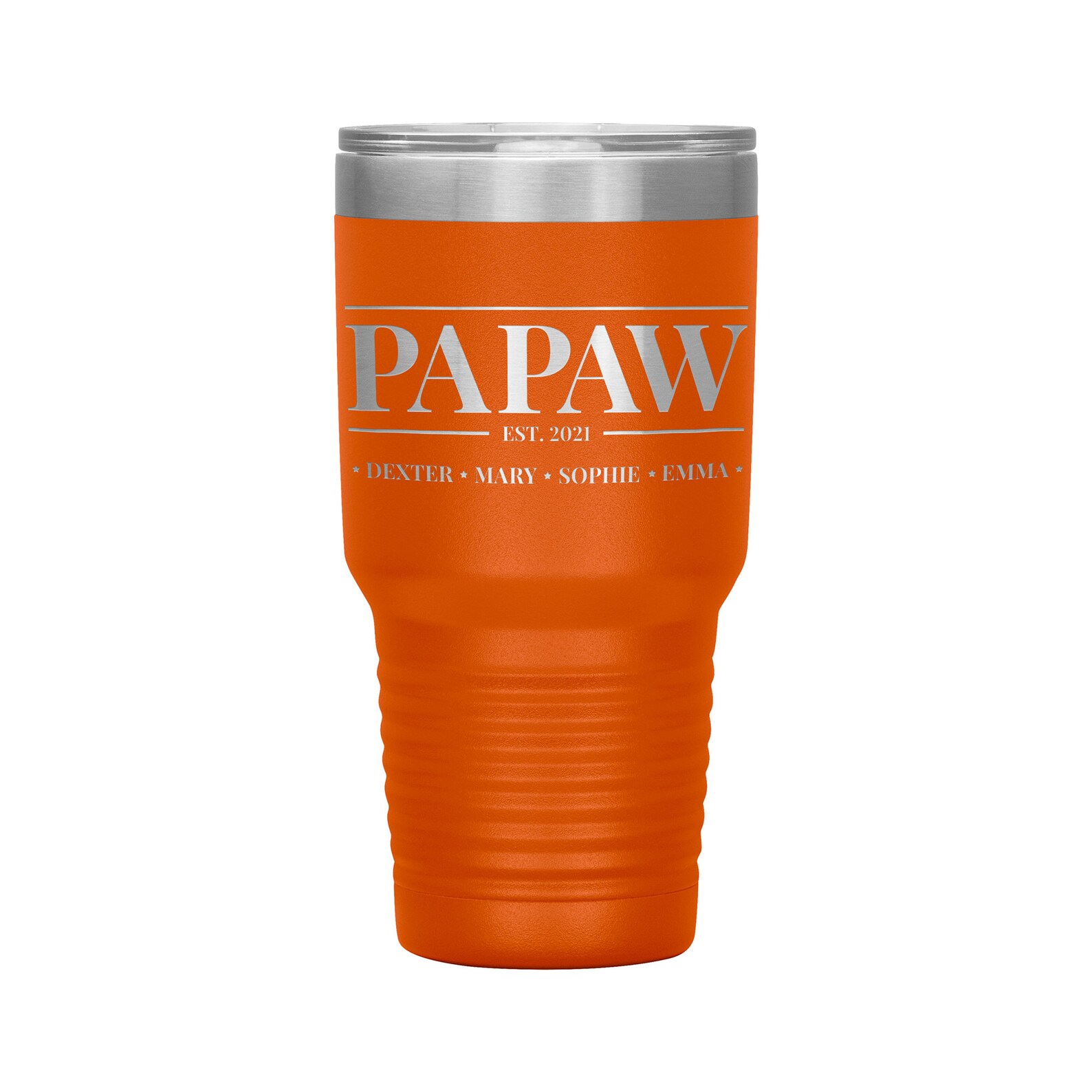Personalized Papaw Mug With Kids' Names- Papaw Est Tumbler Cup - Custom ...