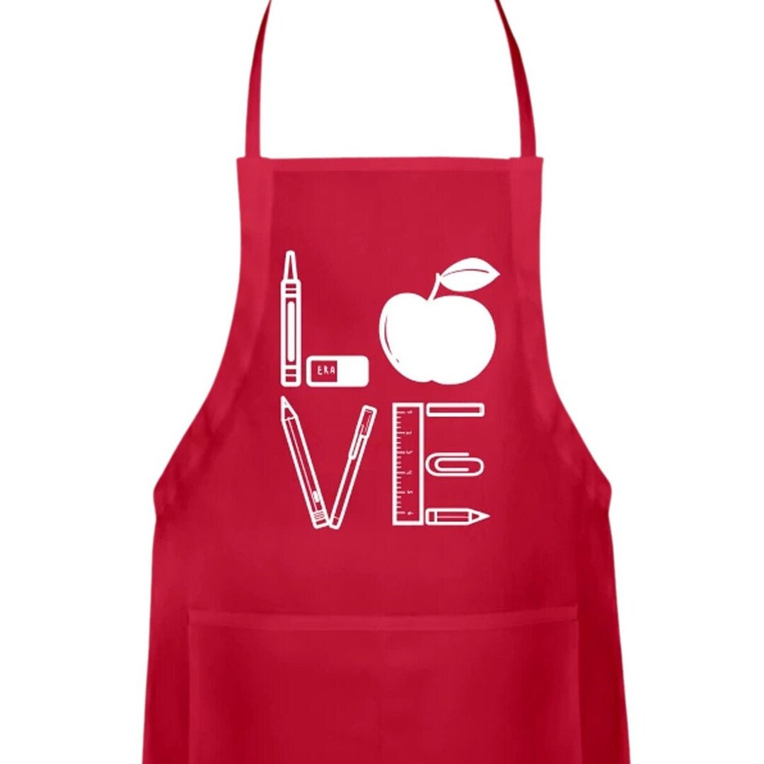 Teacher Apron With Pockets - I Love Teaching Apron for Teacher ...