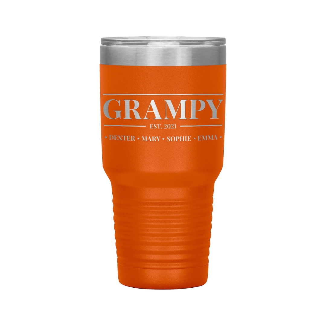 Personalized Grampy Mug With Kids' Names- Grampy Est Tumbler Cup ...