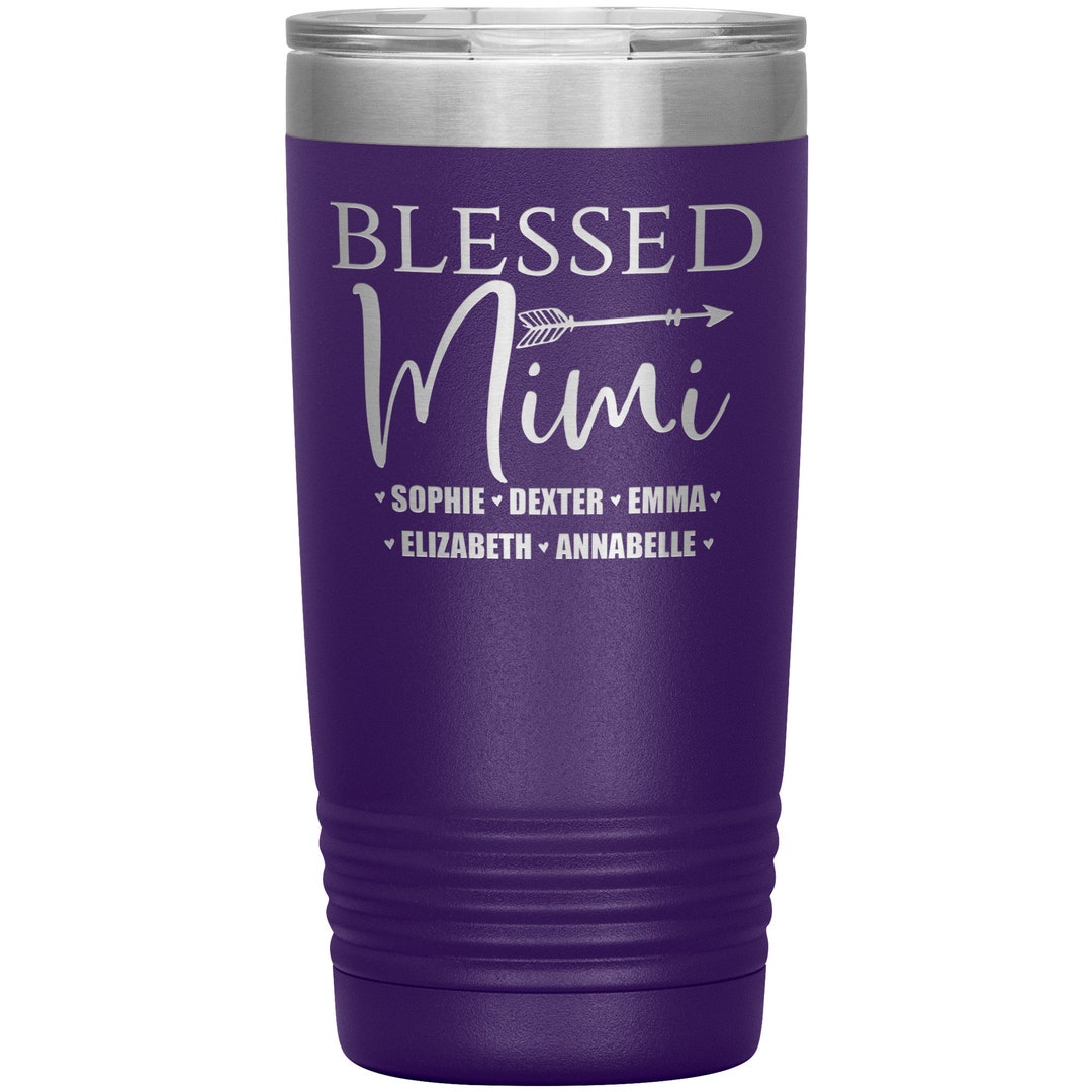 Personalized Blessed Mimi Tumbler With Grandkids' Names - Personalized ...