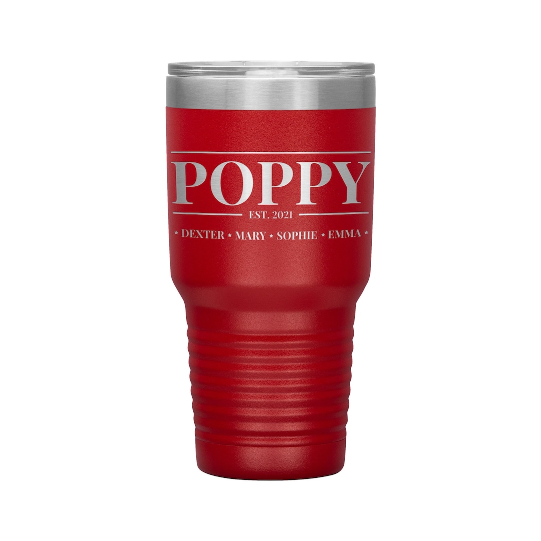 Personalized Poppy Mug With Kids' Names- Poppy Est Tumbler Cup - Custom ...