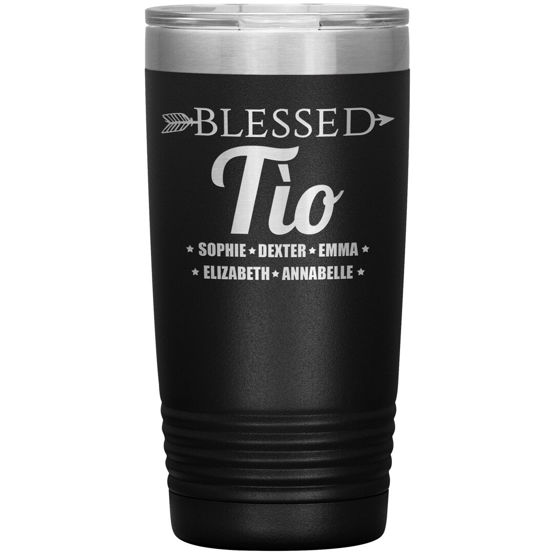 Personalized Blessed Tìo Tumbler With Niece and Nephew Names ...