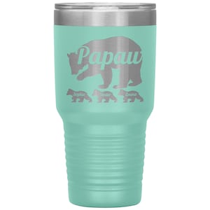 Personalized Papaw Bear Tumbler Cup With Grandkids' Names - Papaw ...