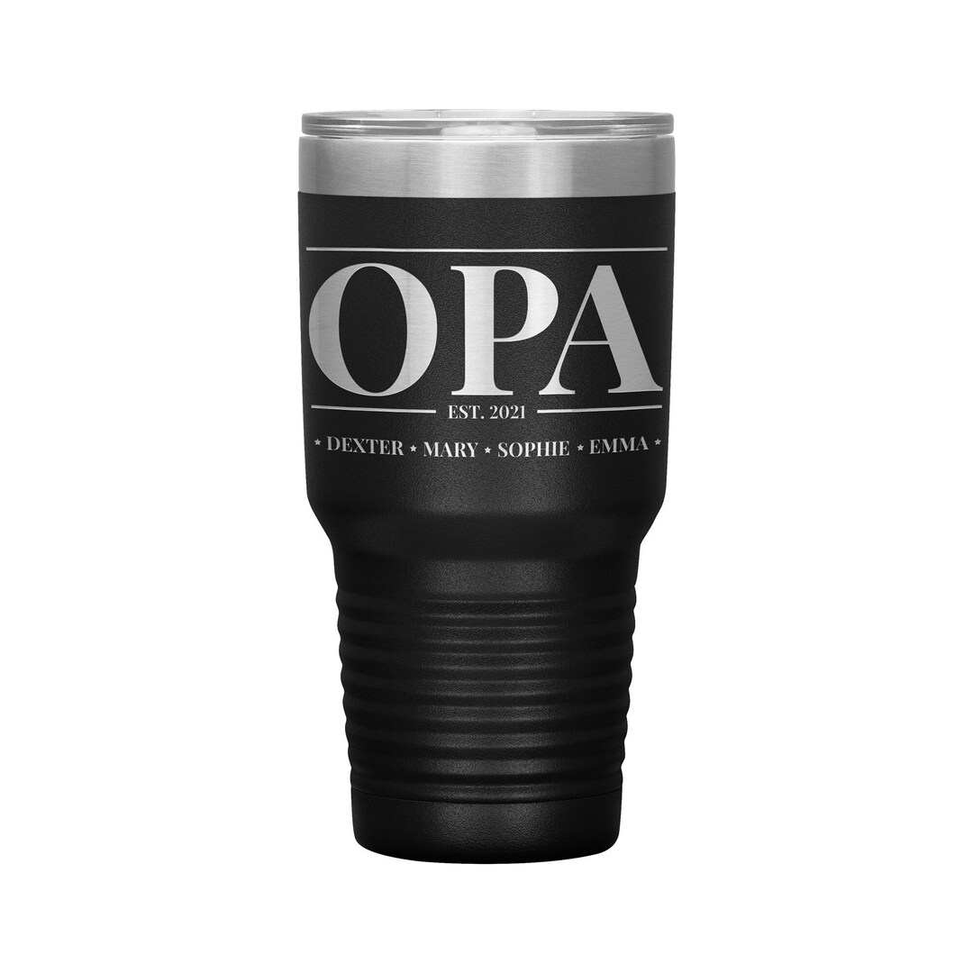 Personalized Opa Mug With Kids' Names- Opa Est Tumbler Cup - Custom ...