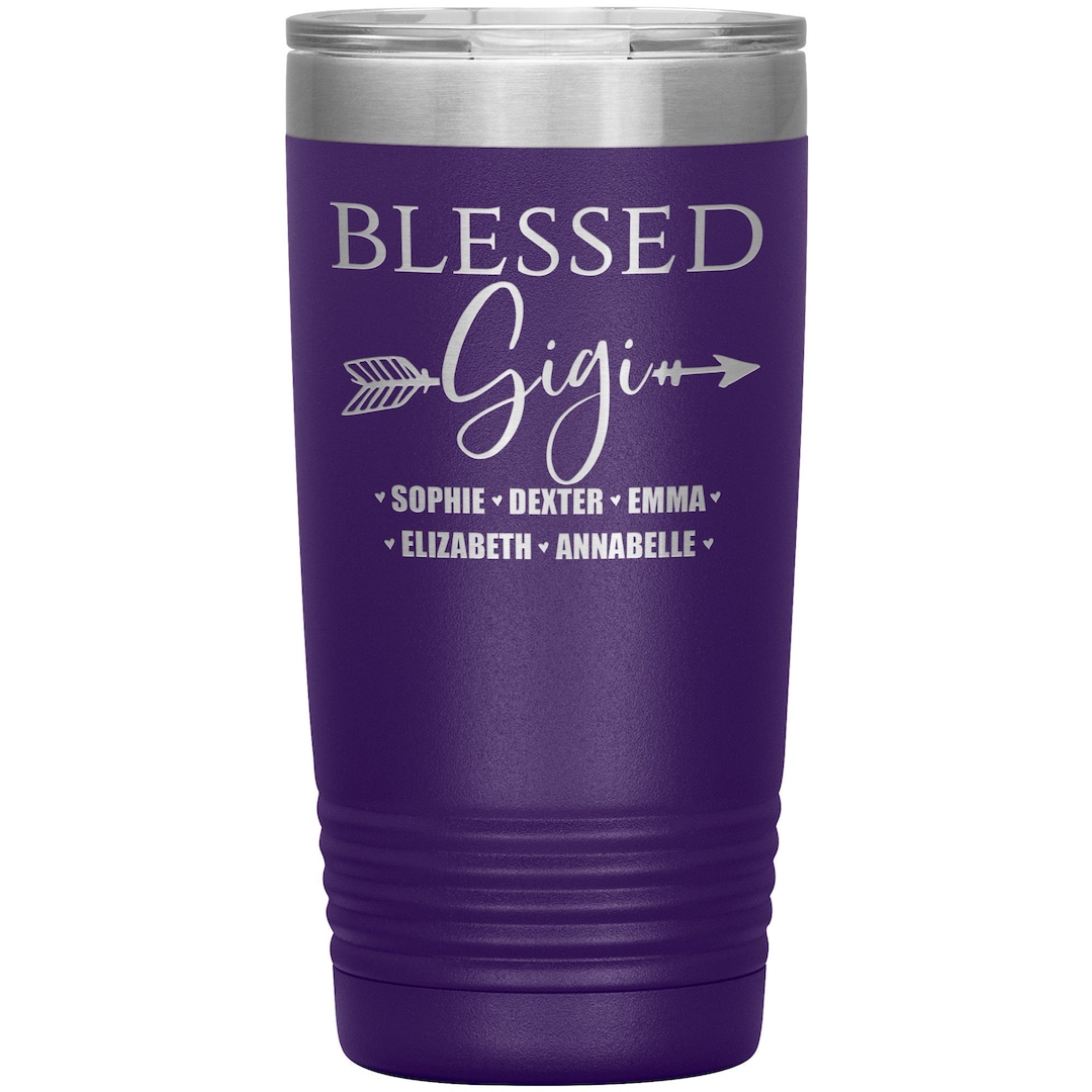 Personalized Blessed Gigi Tumbler With Grandkids' Names - Personalized ...