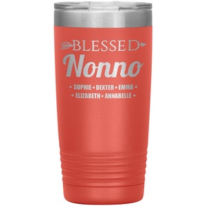 Personalized Blessed Nonno Tumbler With Grandkids' Names - Personalized ...