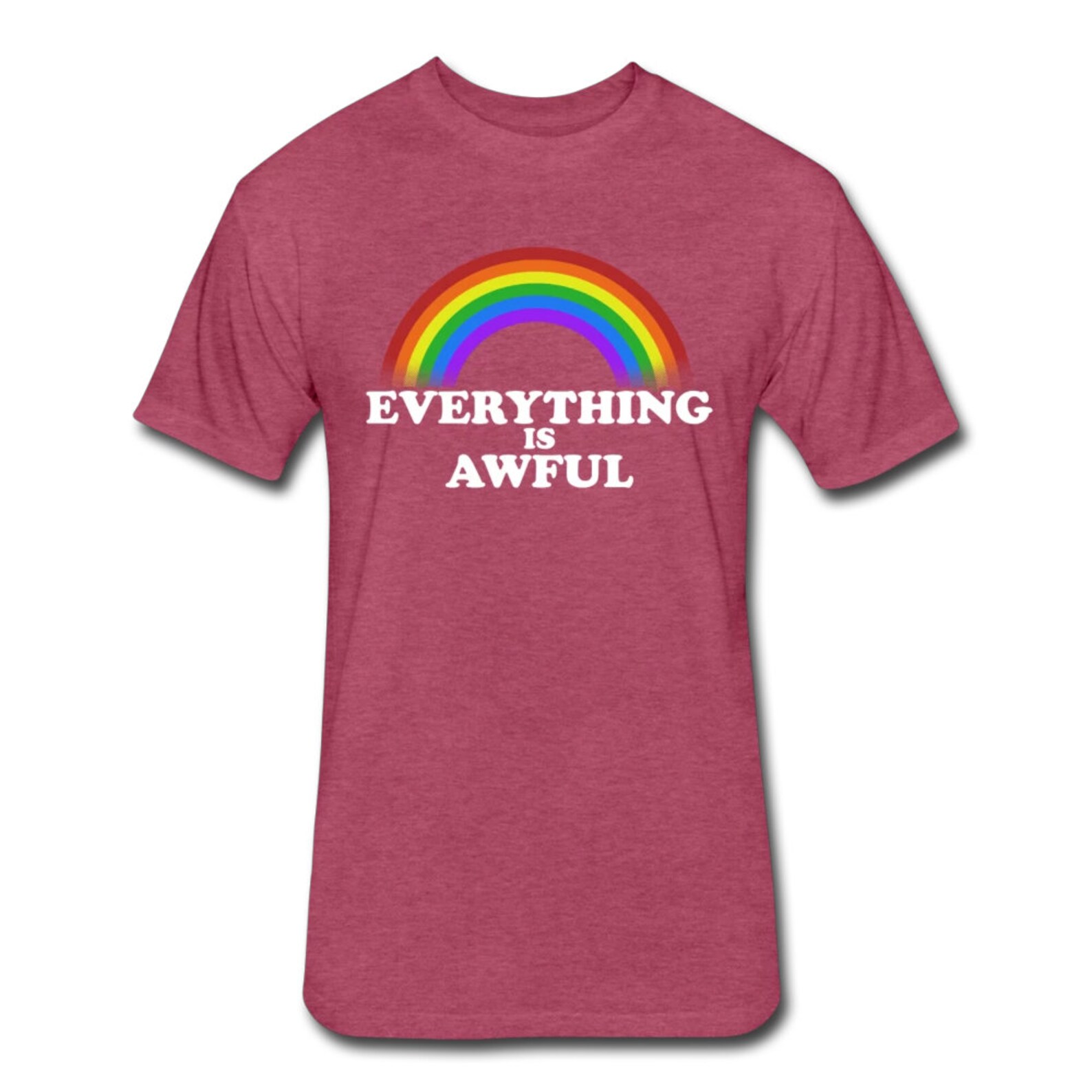 Everything is Awful Shirt Sarcastic Pessimistic Rainbow | Etsy