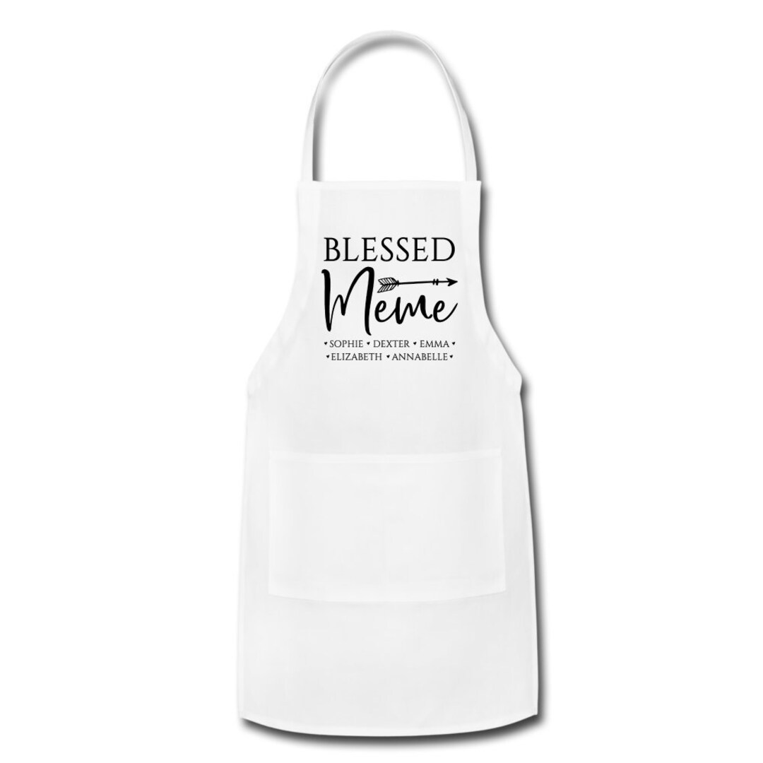 Personalized Meme Apron - Blessed Meme Apron With Grandchildren's Names ...