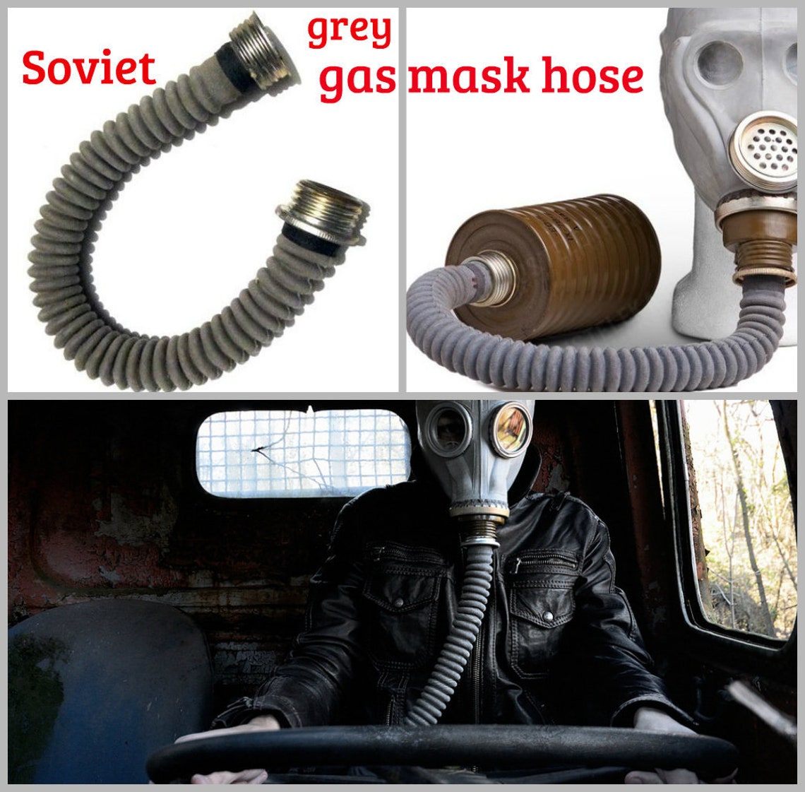 1970s Soviet Gas Mask Grey Hose Russian Military Gas Mask & | Etsy