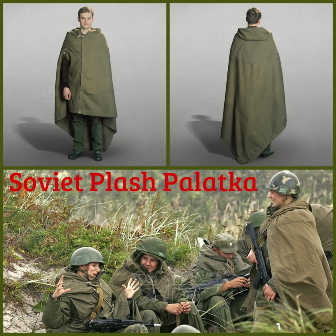 USSR Soviet Russian Army Soldier Field Gear Rain Coat Cloak Tent Poncho ...