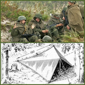 USSR Soviet Russian Army Soldier Field Gear Rain Coat Cloak Tent Poncho ...