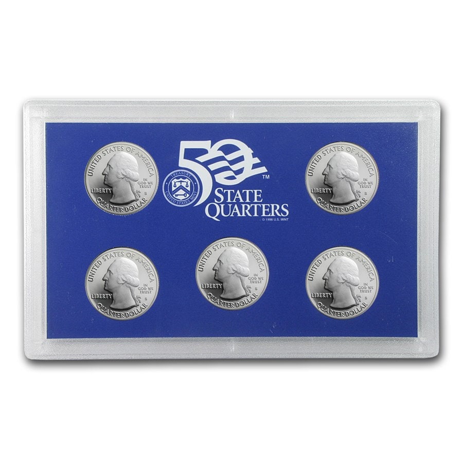 1999 S 50 State Quarters Proof Set Delaware Pennsylvania New Jersey ...