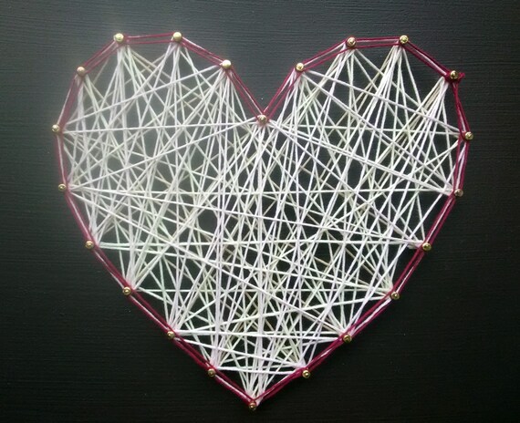 Heart String Art Template With Directions pdf Instant | Etsy