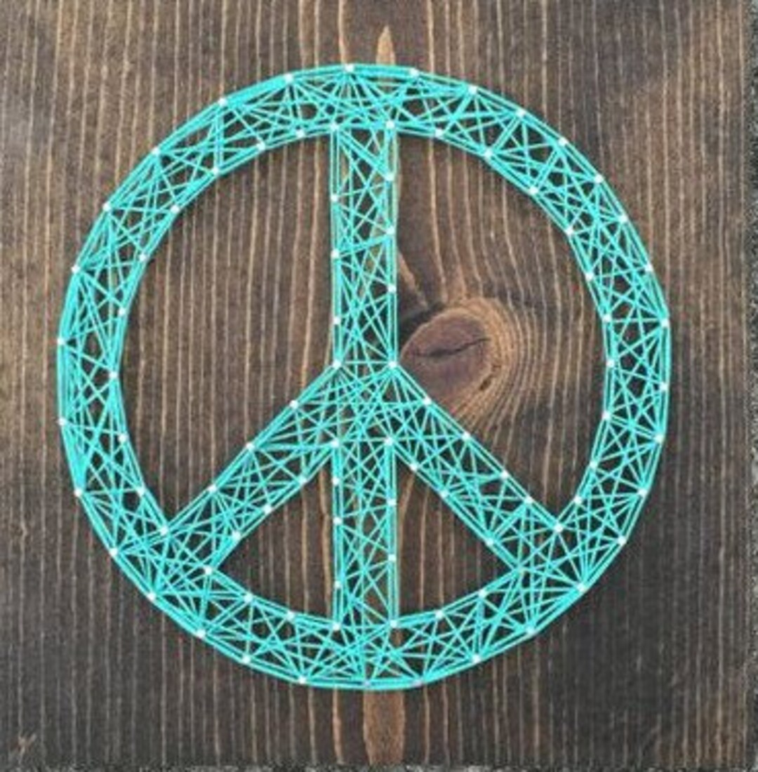 Peace Sign String Art Template - Pattern With Directions (pdf Instant ...