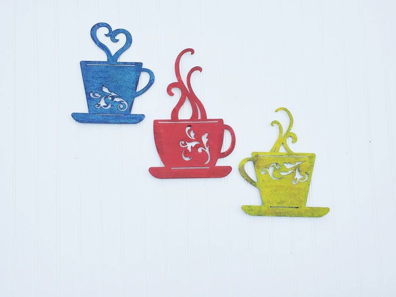 Coffee Cup Set 3 Kitchen Sign Coffee Bar Sign | Etsy