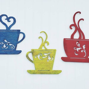 Coffee Cup Set 3 Kitchen Sign Coffee Bar Sign | Etsy