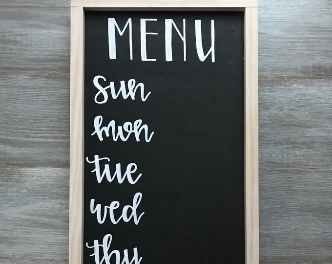 Chalkboard Menu Framed Wooden Sign Dinner Menu - Etsy