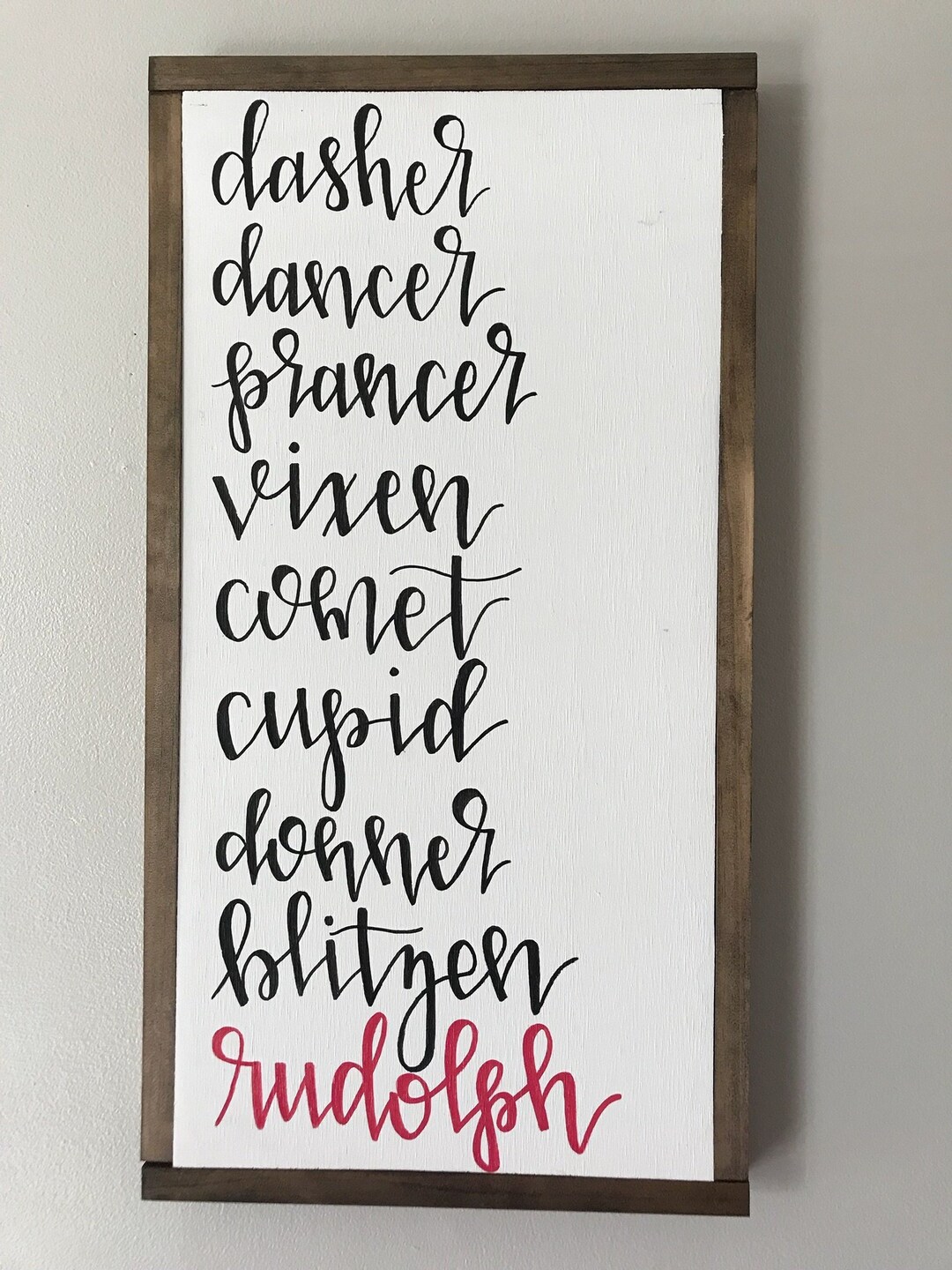 Reindeer Names Framed Wooden Sign - Etsy