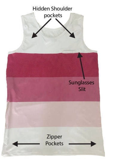 Travel Tank Top With Secret Zipper Pockets, Multiple Hidden Pockets ...