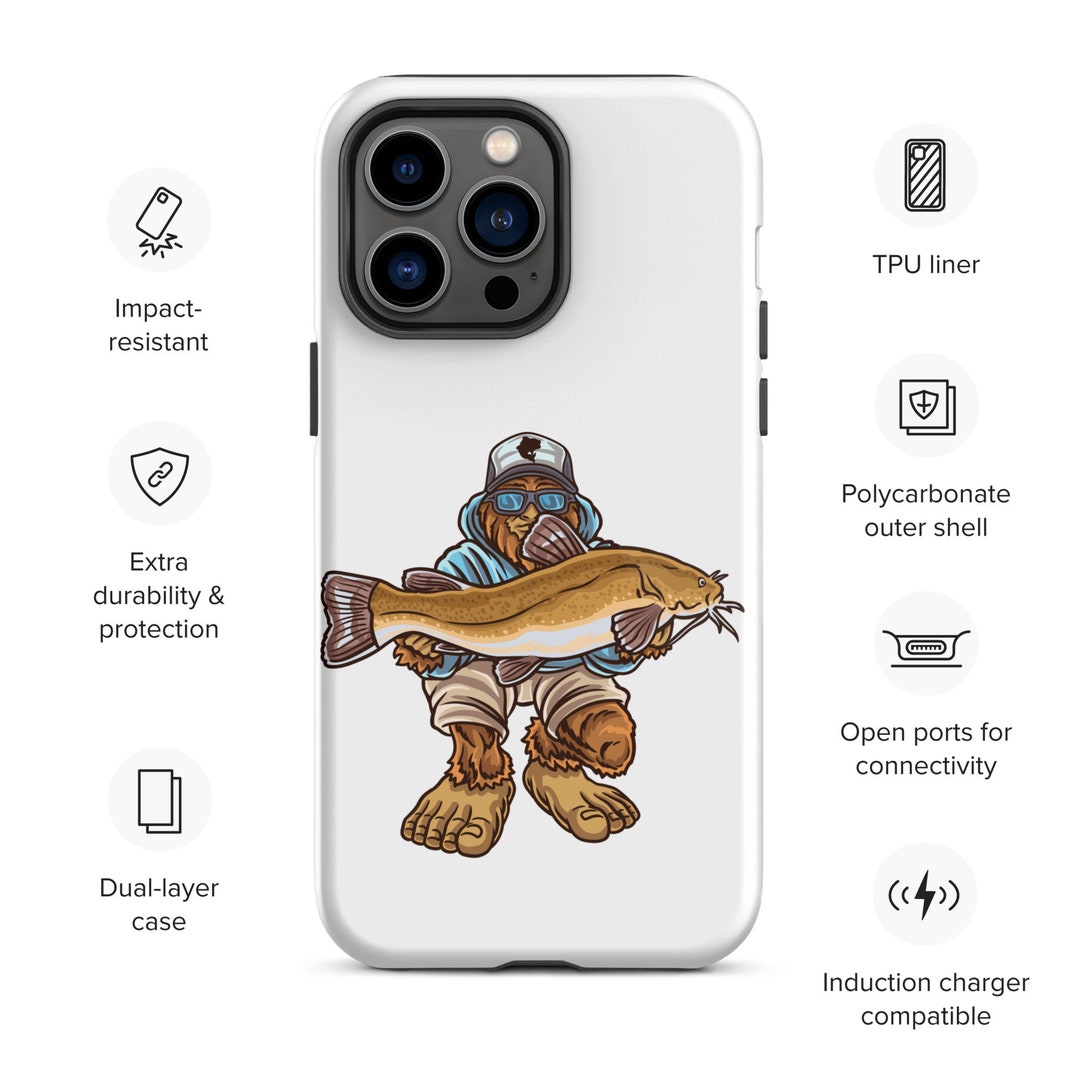 Bigfoot Fishing iPhone Case – Flathead Catfish Phone Cover – Sasquatch ...