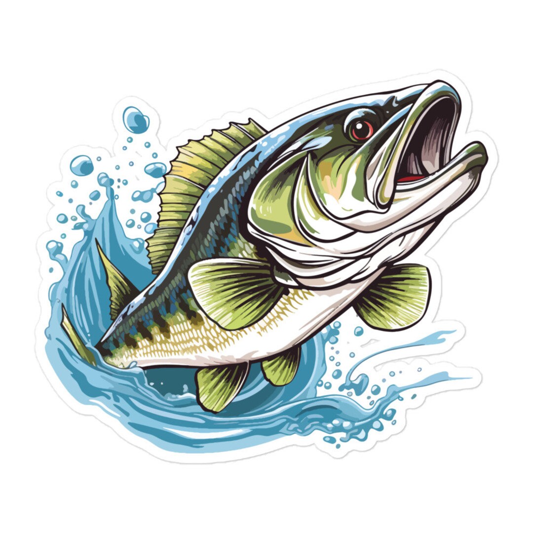 Largemouth Bass Fishing Sticker , Fishing Sticker , Fishing Sticker ...