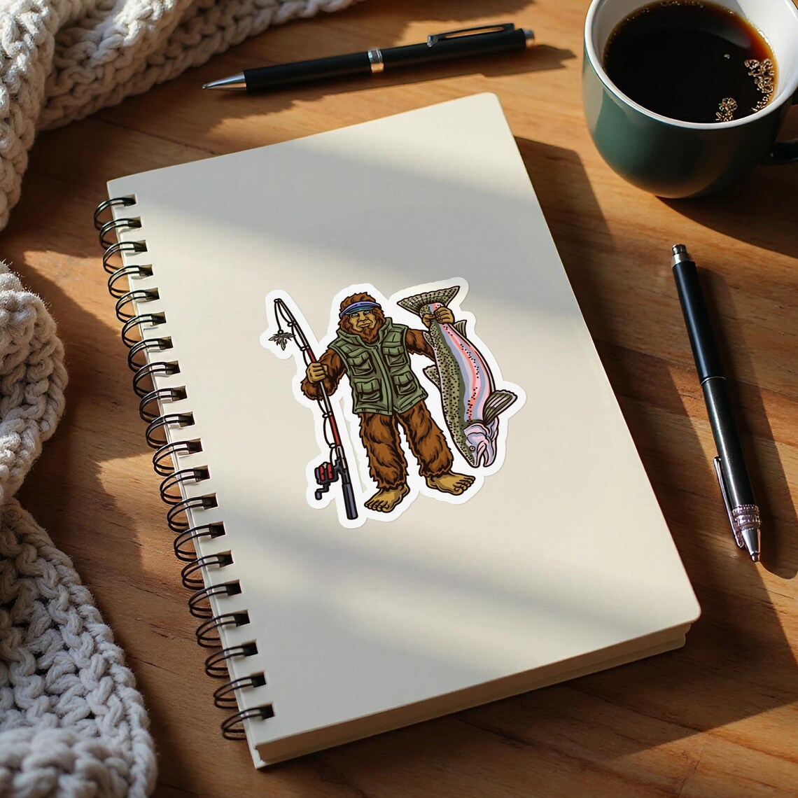 Bigfoot Steelhead Fishing Decal Cryptid Fisherman Sticker, Funny ...