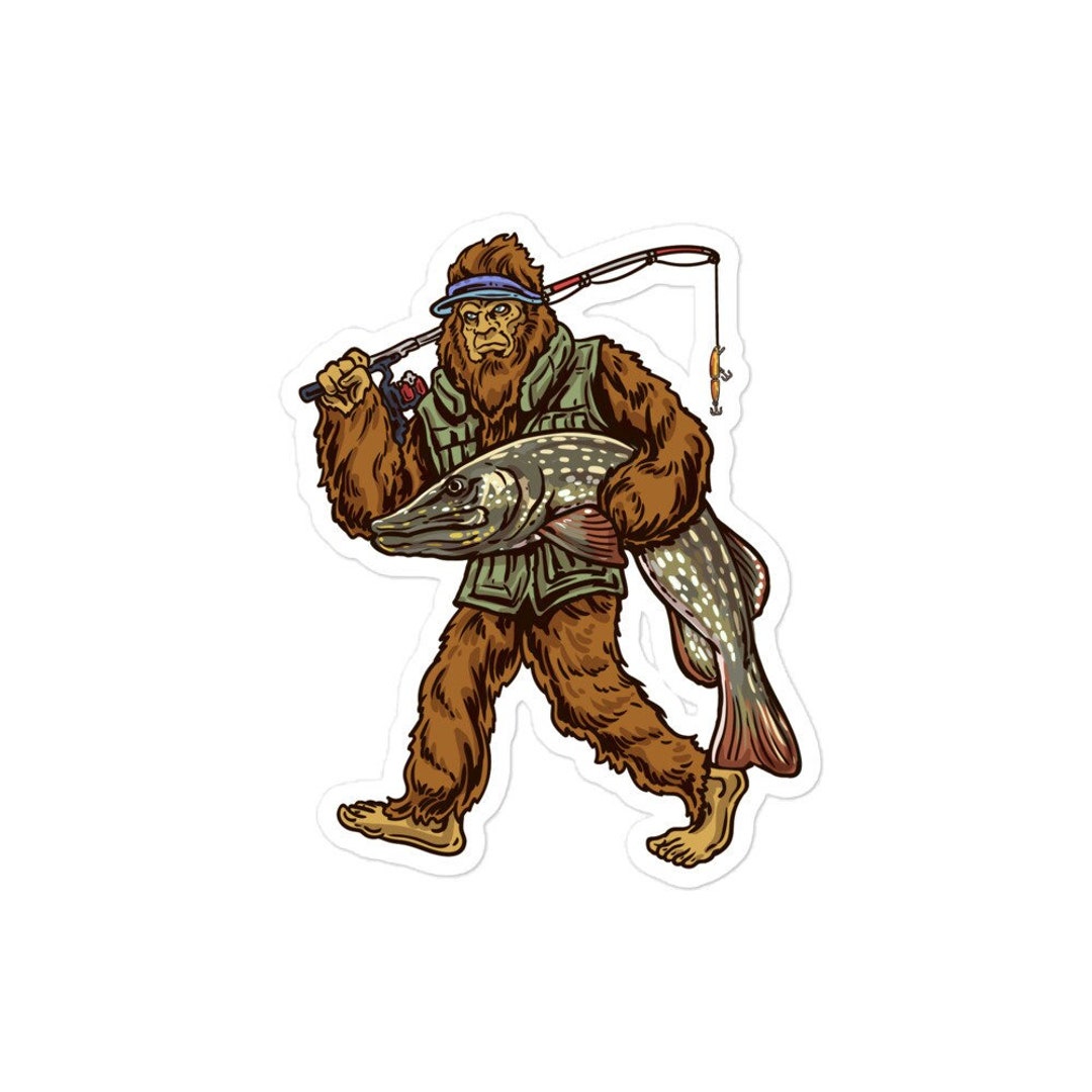 Pike Fishing Sticker , Bigfoot Fishing Sticker , Fishing Sticker ...