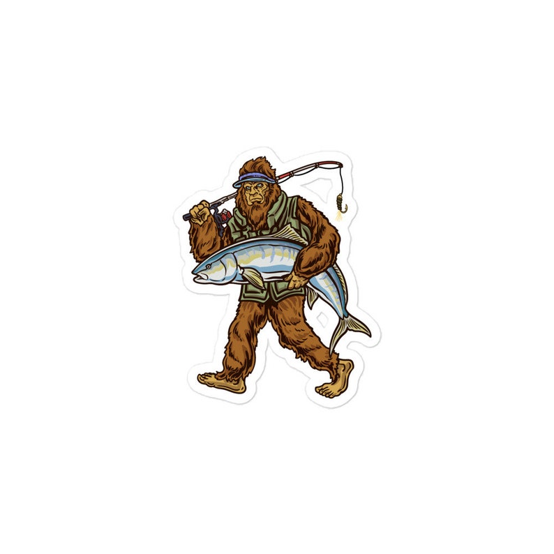 Kingfish Fishing Bigfoot Stickers - Unique Vinyl Decals for Fishermen ...