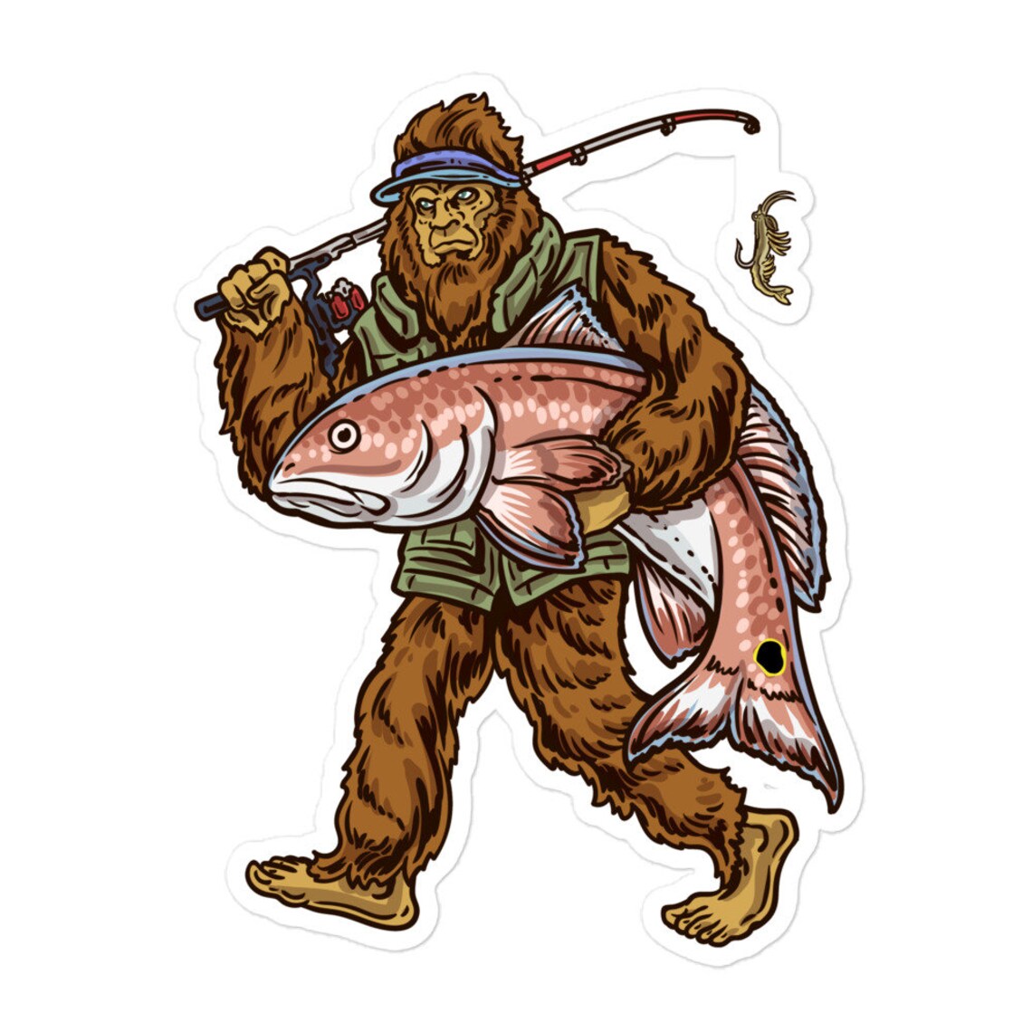 Redfish Stickers Redfish Decal Fishing Stickers Bigfoot - Etsy