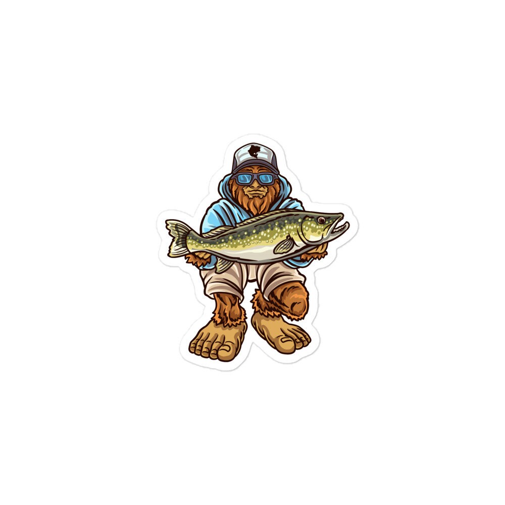 Walleye Fishing Sticker Bigfoot Fishing Sticker Fishing - Etsy