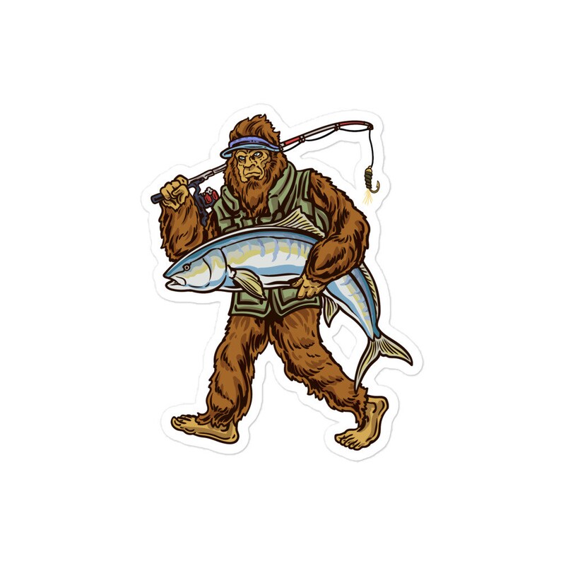 Kingfish Fishing Bigfoot Stickers - Unique Vinyl Decals for Fishermen ...