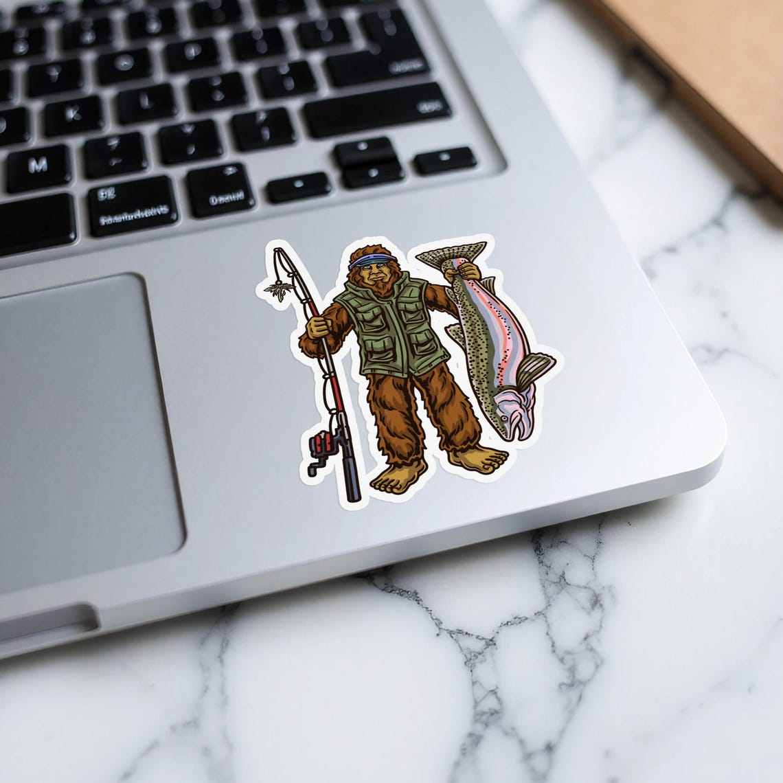 Bigfoot Steelhead Fishing Decal Cryptid Fisherman Sticker, Funny ...