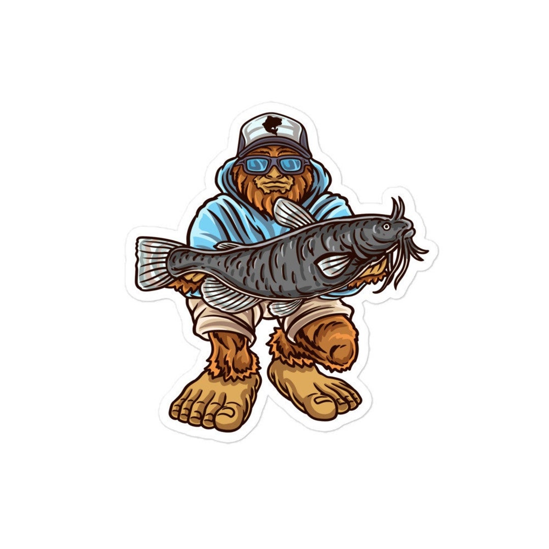 Catfish Fishing Sticker , Bigfoot Fishing Sticker , Fishing Sticker ...