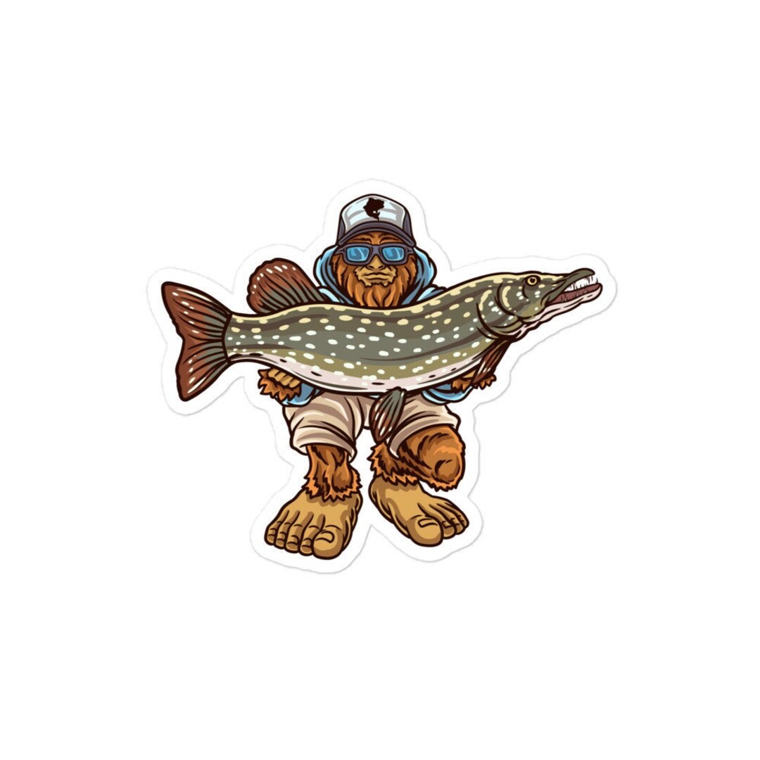 Pike Fishing Sticker , Bigfoot Fishing Sticker , Fishing Sticker ...