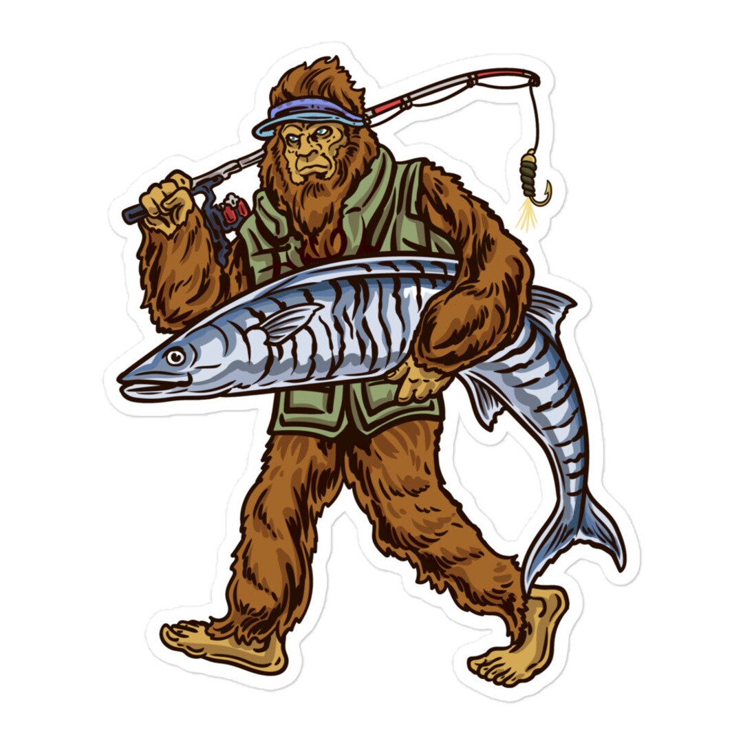 Bigfoot and Fishing Vinyl Stickers, Outdoor Waterproof (durable Decals ...