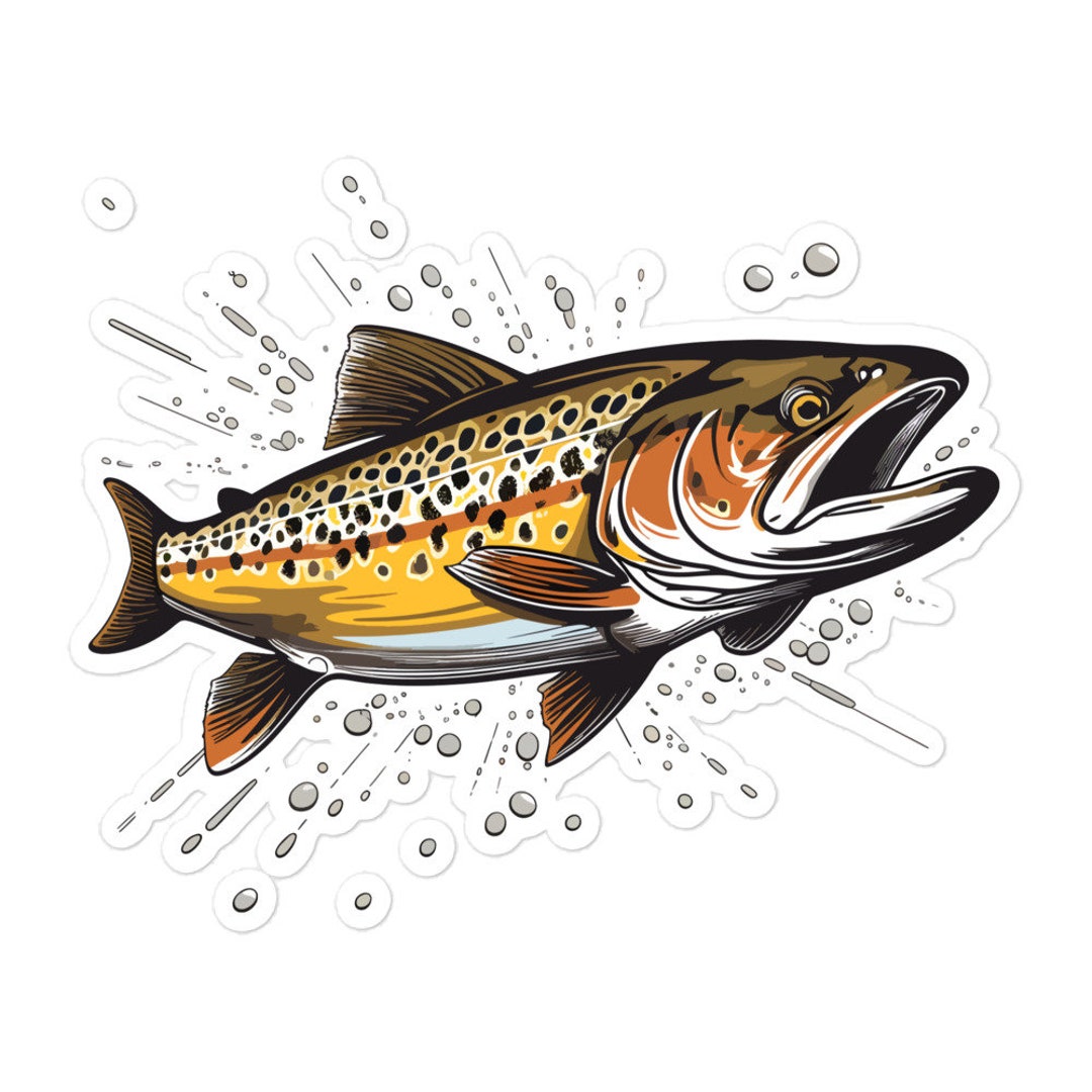 Brown Trout Stickers - Waterproof Vinyl Decals for Fishing Enthusiasts ...