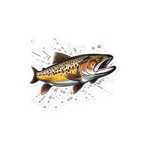 Brown Trout Stickers - Waterproof Vinyl Decals for Fishing Enthusiasts ...